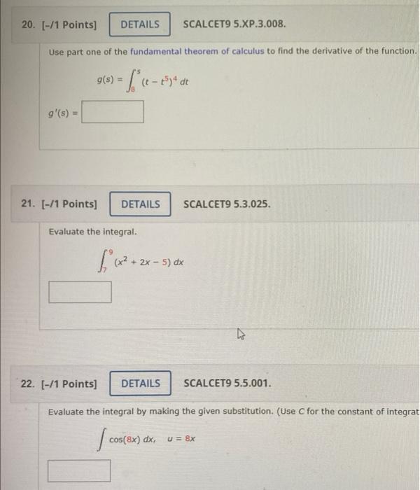 Solved 0. [-/1 Points] SCALCET9 5.XP.3.008. Use part one of | Chegg.com