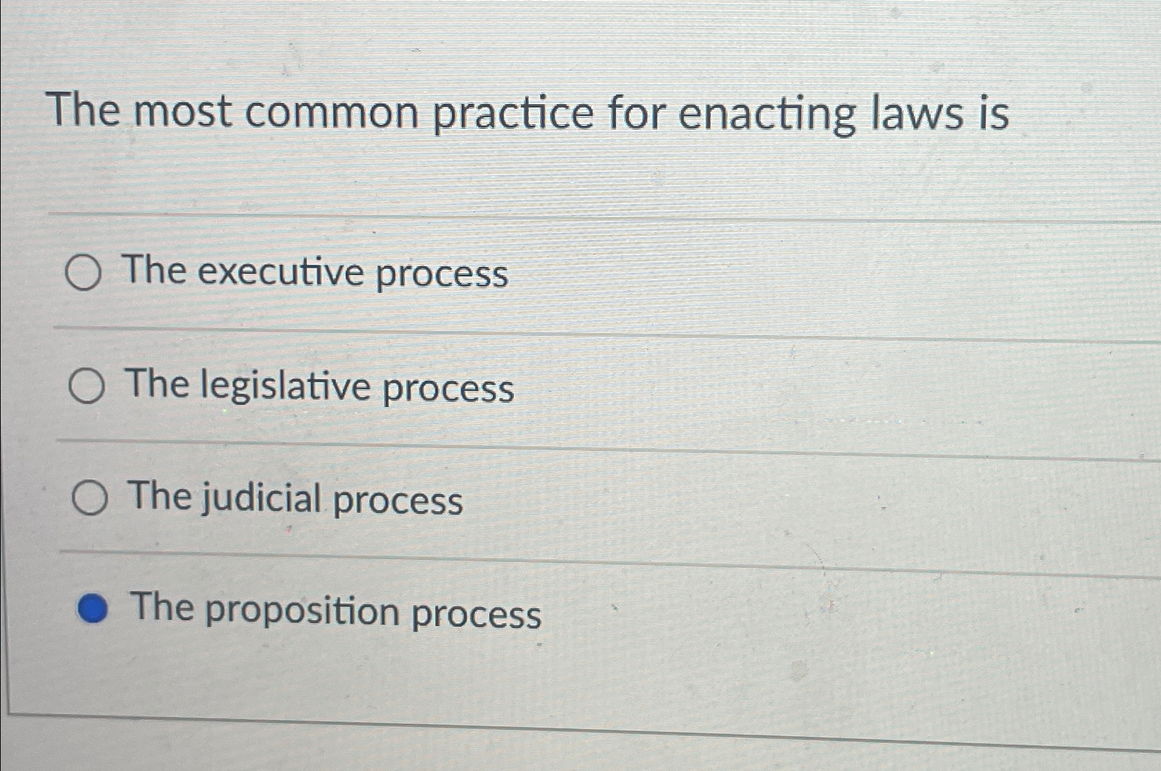 Solved The most common practice for enacting laws isThe | Chegg.com