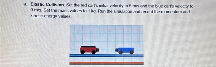 Solved a. Elastic Collision: Set the red cart's initial | Chegg.com