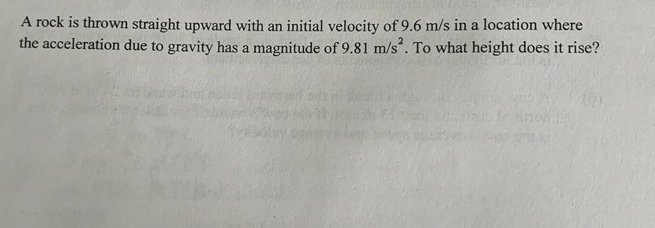 Solved please solve using the big three formulas of motion | Chegg.com