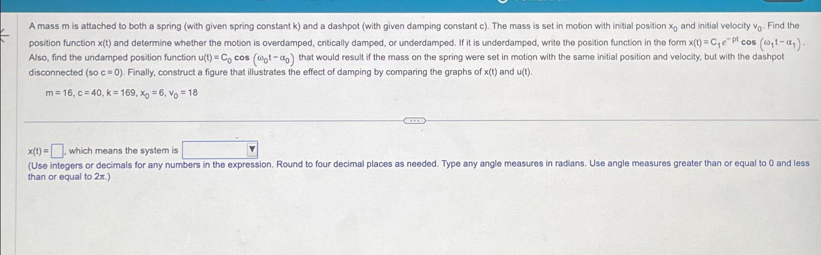 Solved Please find x(t) ﻿and u(t) ﻿and display them on a | Chegg.com