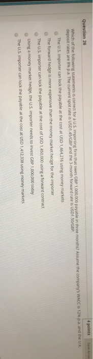 Solved Question 26 4 points Which of the following | Chegg.com