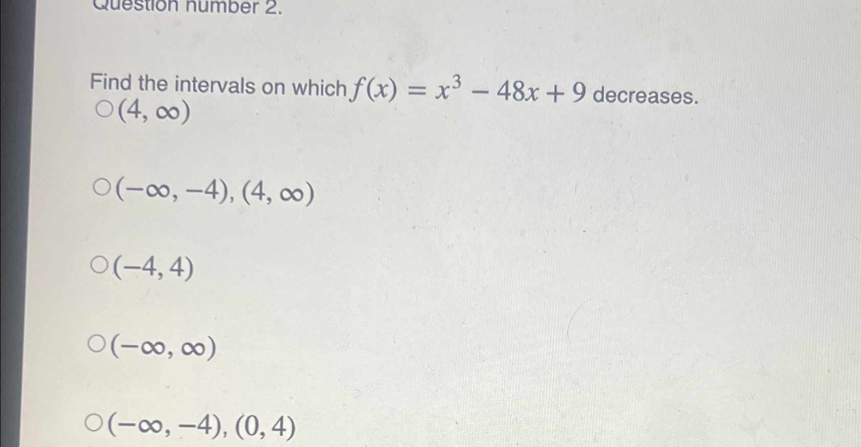 Solved Question number 2.Find the intervals on which | Chegg.com