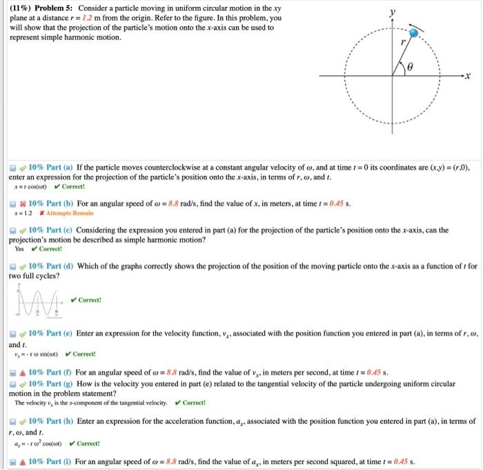 (11\%) Problem 5: Consider a particle moving in | Chegg.com