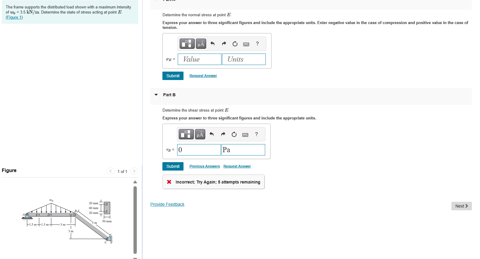 Solved The frame supports the distributed load shown with a | Chegg.com