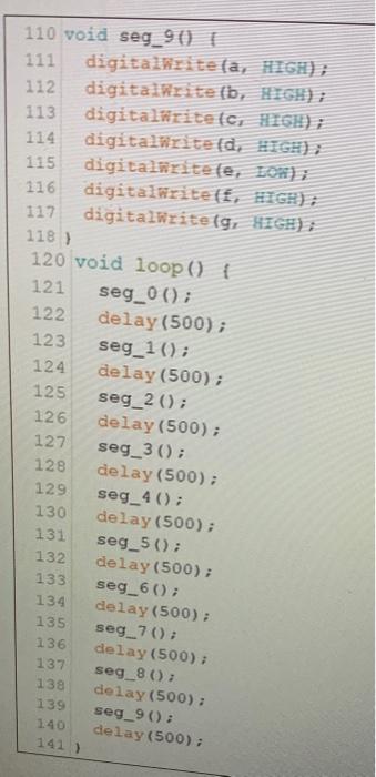 8 9 void setup () I 10 pinMode (a, OUTPUT) ; 11 | Chegg.com