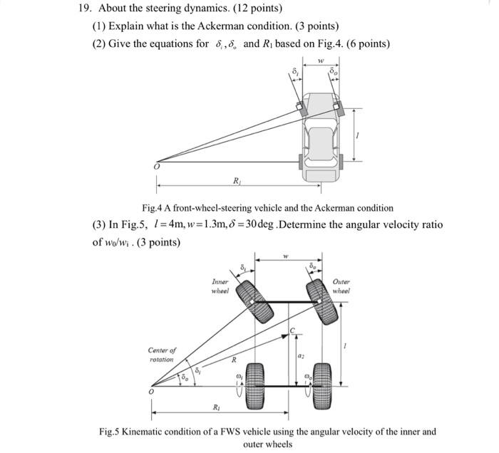 Solved 19. About the steering dynamics. (12 points) (1) | Chegg.com