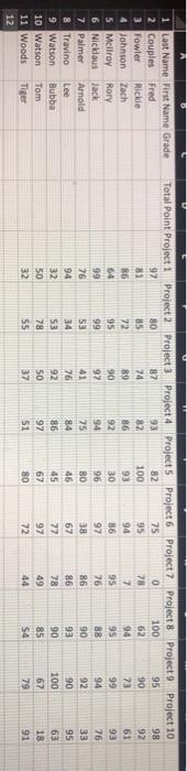 Solved BMIS 211 Gradebook Project Create a gradebook | Chegg.com