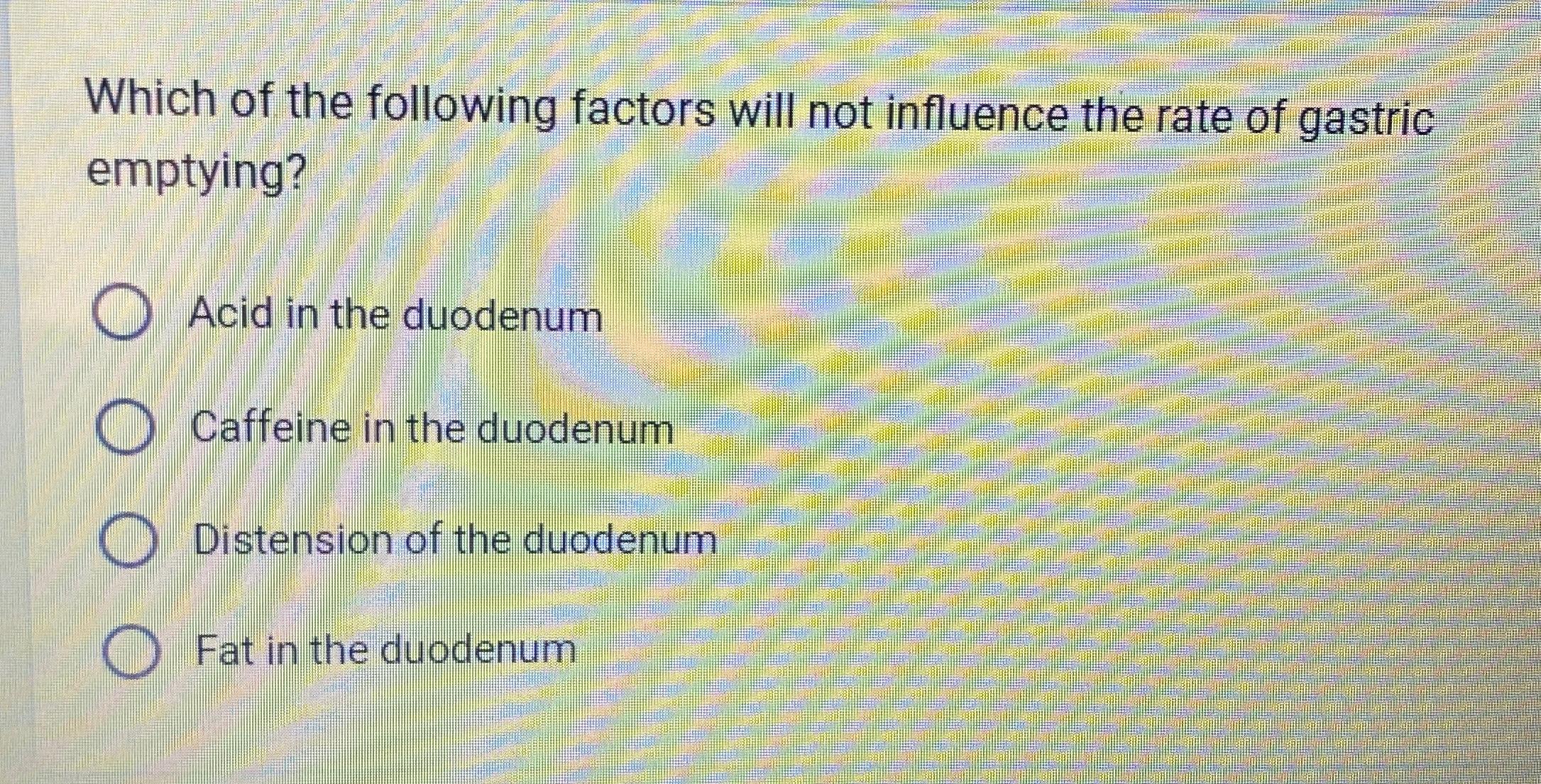Solved Which of the following factors will not influence the | Chegg.com