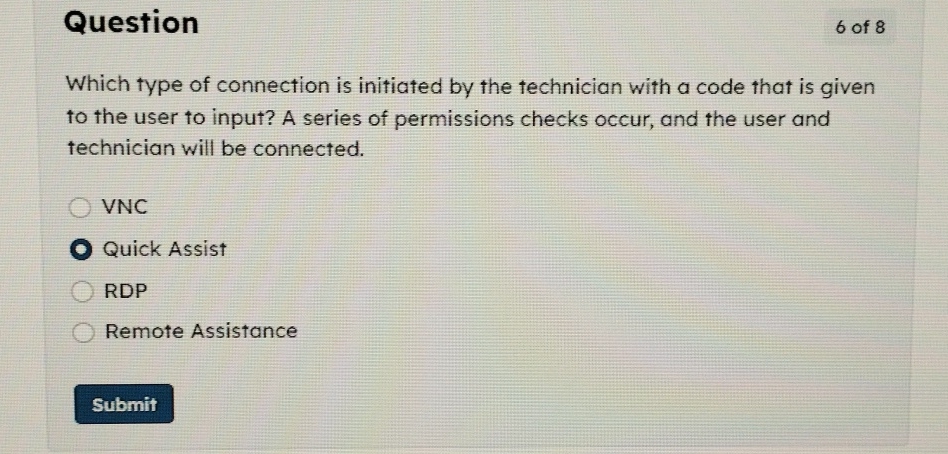 Solved Question6 ﻿of 8Which type of connection is initiated | Chegg.com
