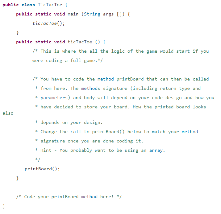 Solved Create a java program of a 2-players tictactoe game | Chegg.com