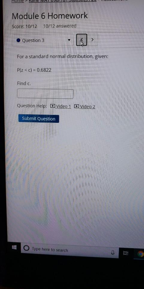 Solved Assessment Module 6 Homework Score: 10/12 10/12 | Chegg.com