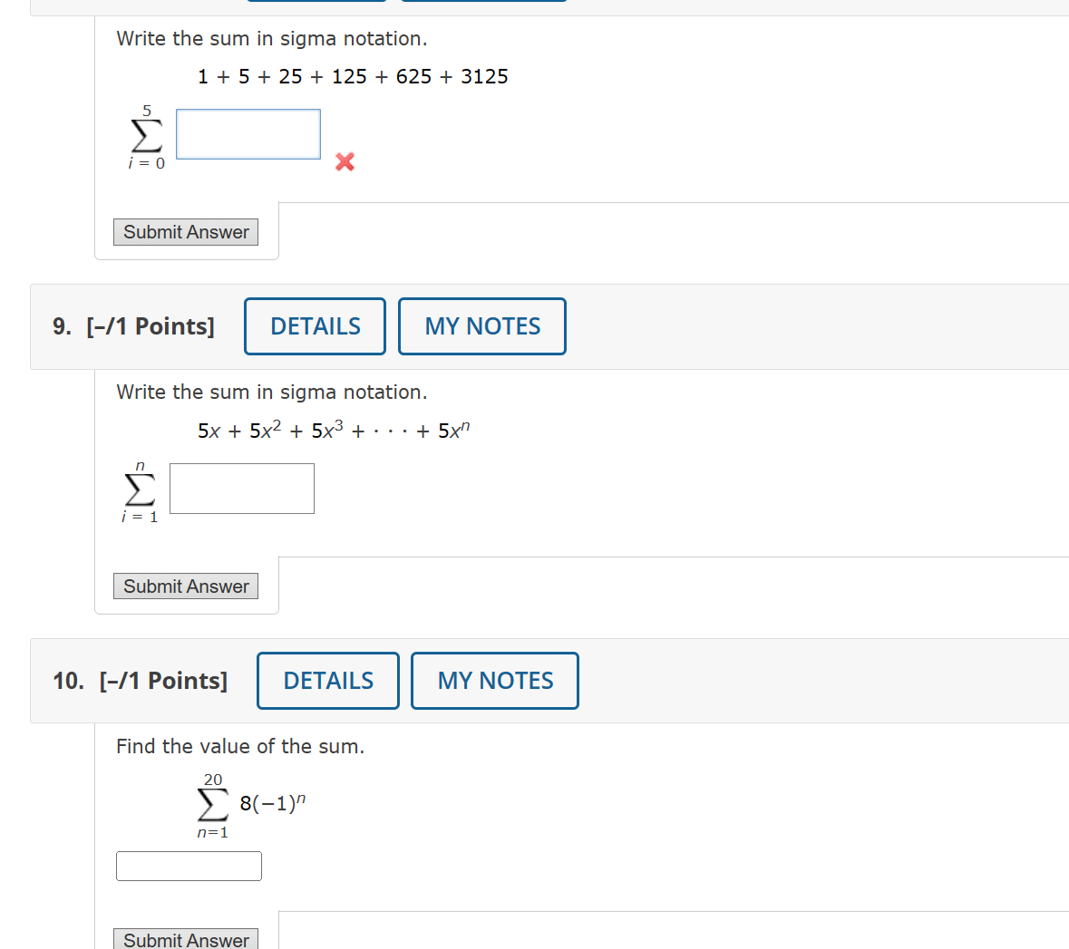 Solved Write the sum in sigma | Chegg.com