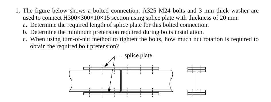 Solved 1. The figure below shows a bolted connection. A325 | Chegg.com