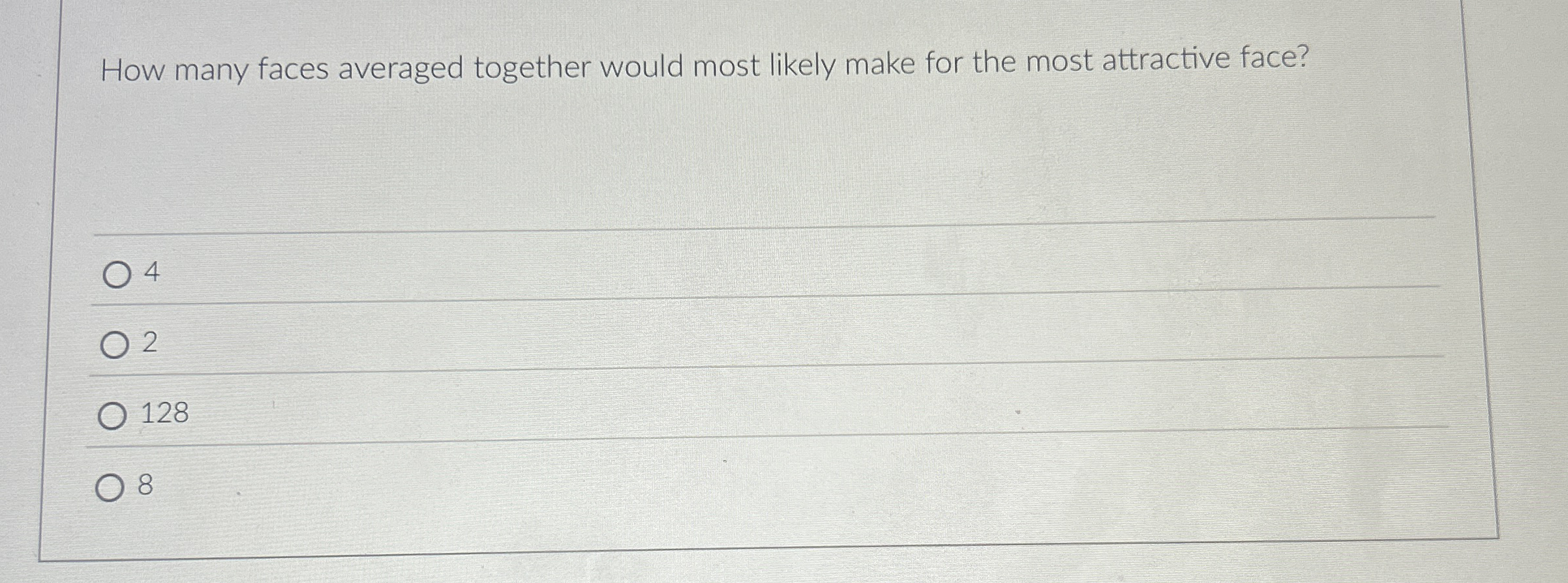 Solved How many faces averaged together would most likely | Chegg.com