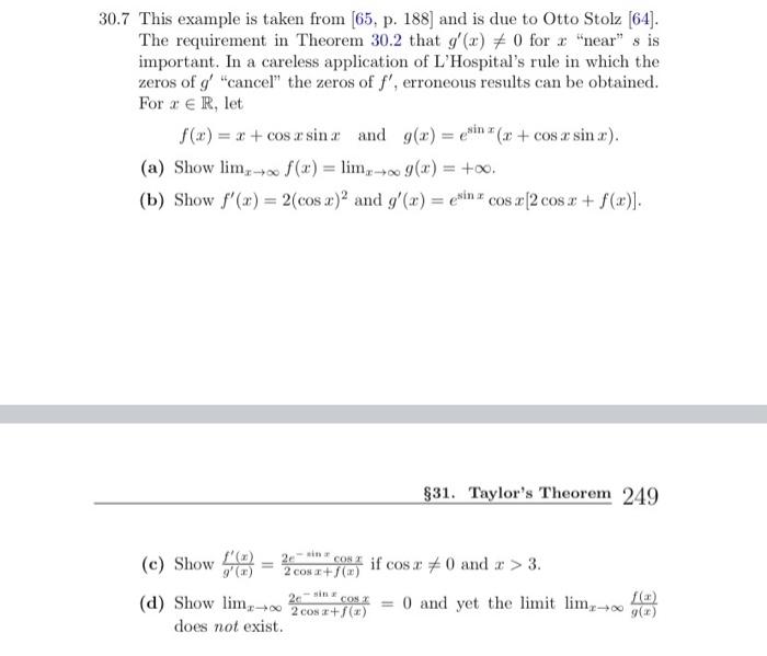 Solved 0.7 This example is taken from [65, p. 188] and is | Chegg.com