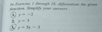 Solved In Exercise I through 28, ﻿differentiate the given | Chegg.com