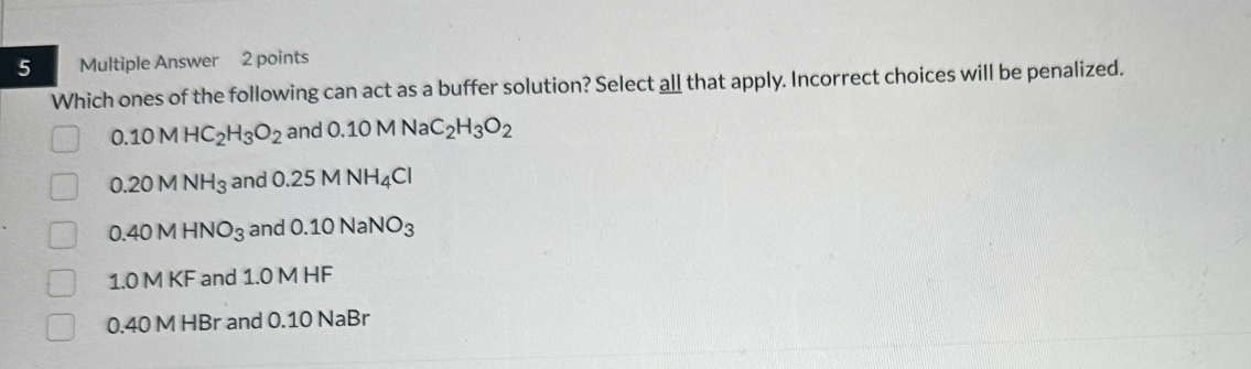 High Quality SOLUTION 5Multiple Answer2 ﻿pointsWhich ones of the following | Chegg.com