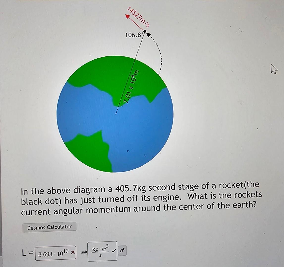 Solved In the above diagram a 405.7kg ﻿second stage of a | Chegg.com
