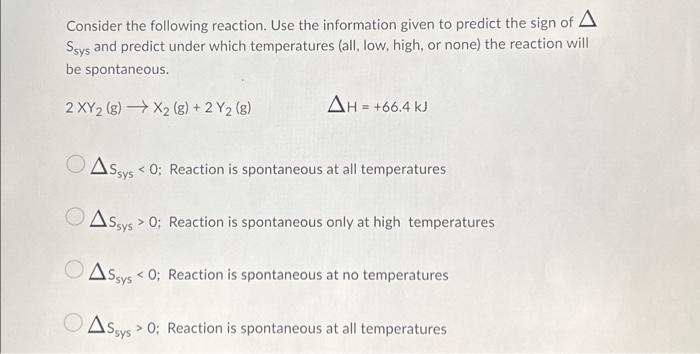 Solved Consider the following reaction. Use the information | Chegg.com Solved Consider the following reaction. Use the information | Chegg.com