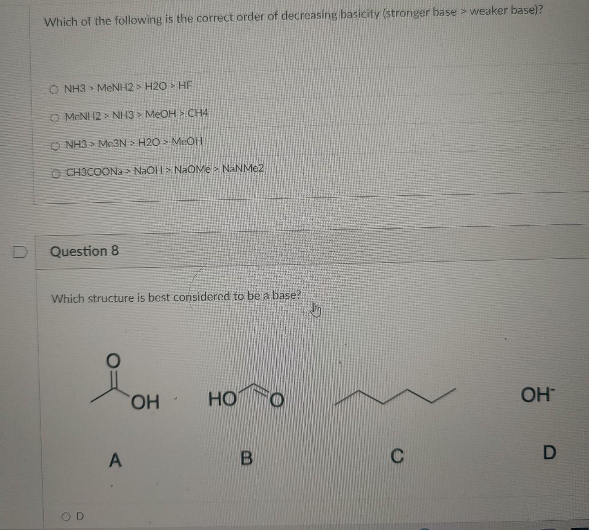 Solved Which of the following is the strongest base? iodide | Chegg.com