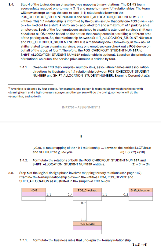 Solved 3.4. ﻿Step 4 ﻿of the logical design phase involves | Chegg.com