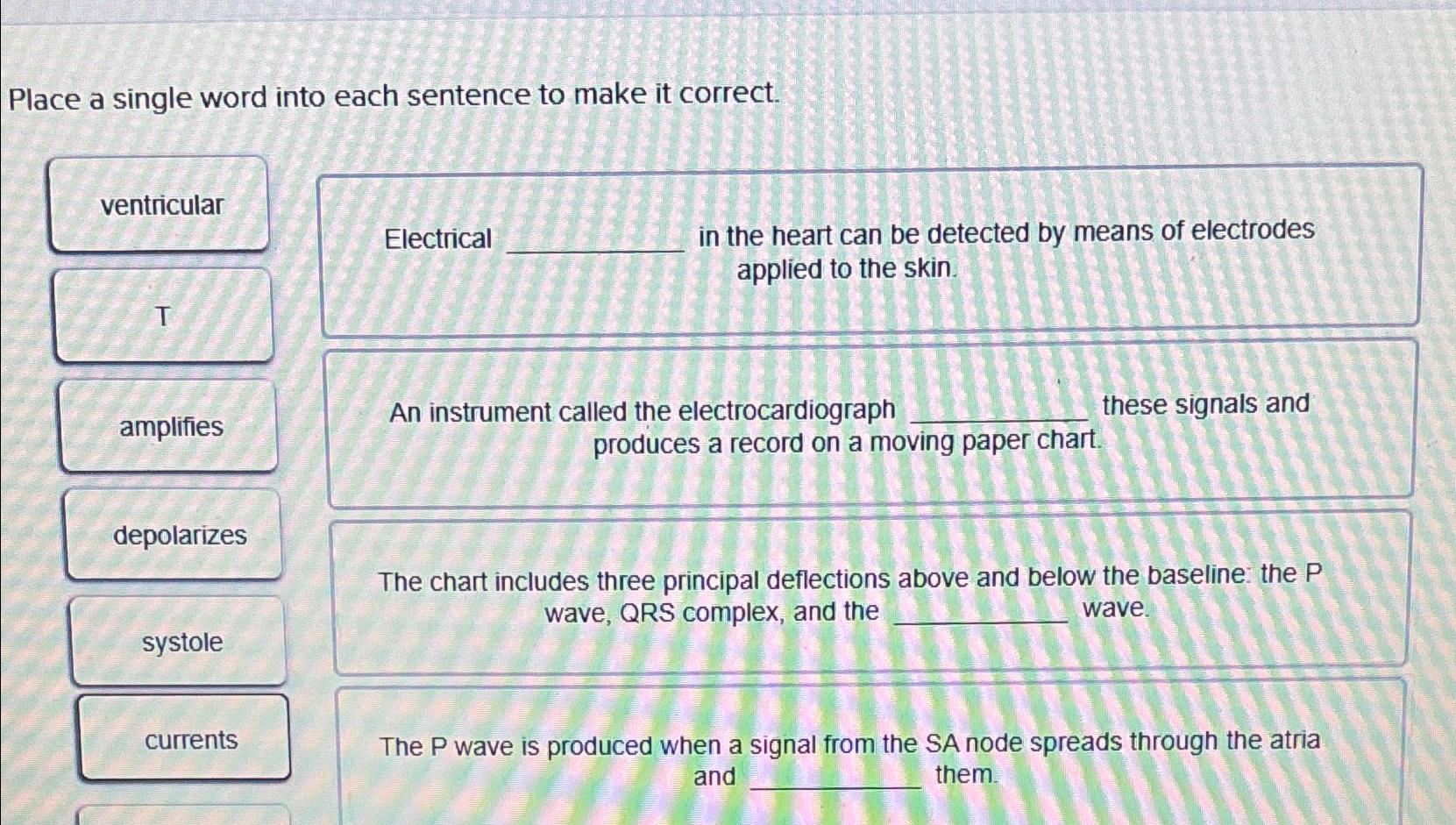 Solved Place a single word into each sentence to make it | Chegg.com
