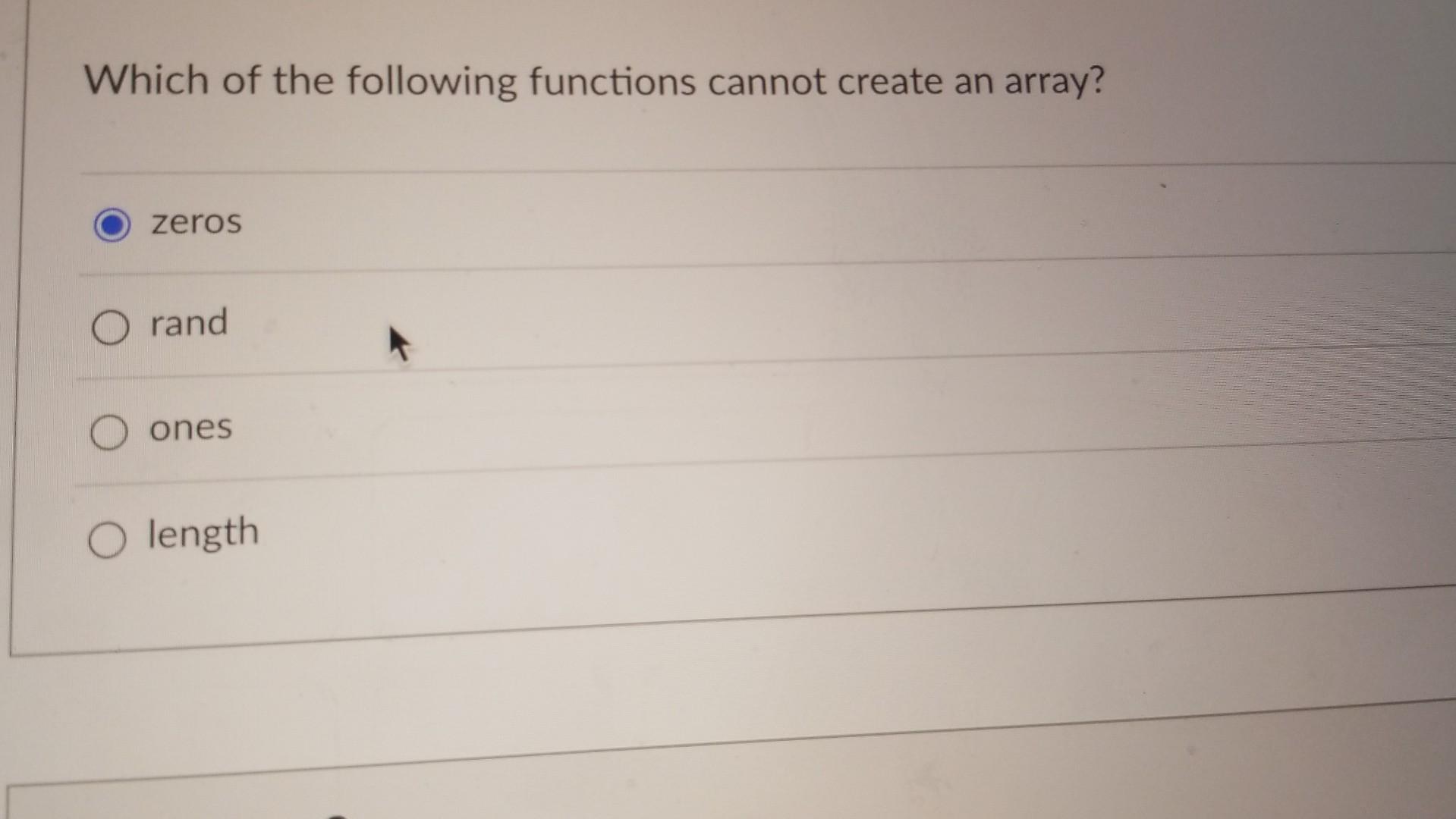 Solved Which of the following functions cannot create an | Chegg.com