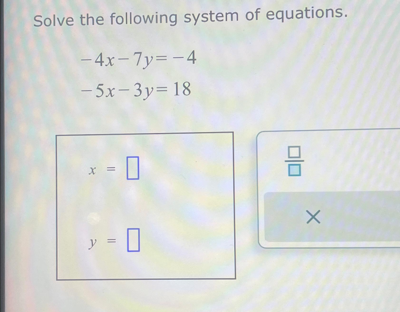 Solved Solve the following system of | Chegg.com