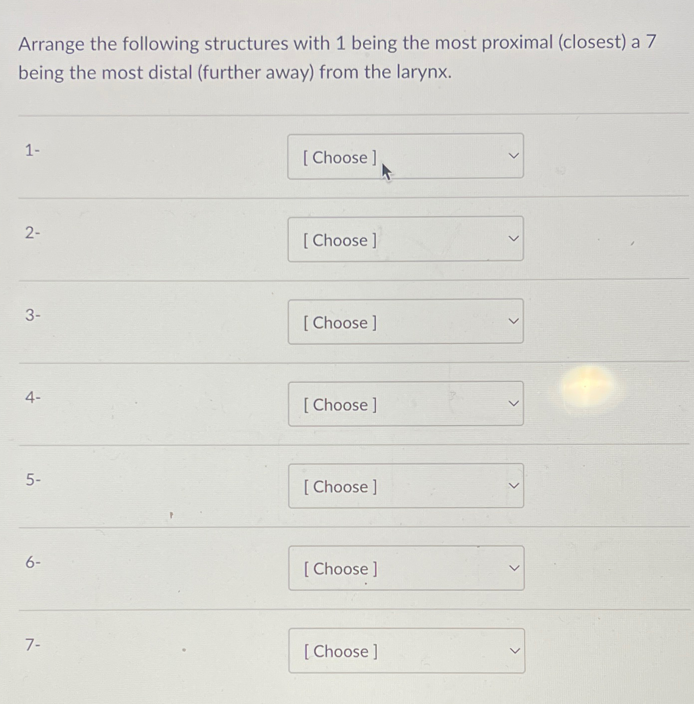 Solved Arrange the following structures with 1 ﻿being the | Chegg.com