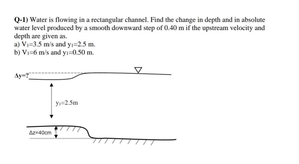 Solved Q-1) Water is flowing in a rectangular channel. Find | Chegg.com