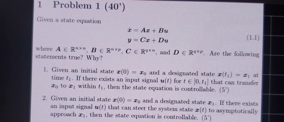 Solved 1 ﻿Problem 1(40')Given a state | Chegg.com