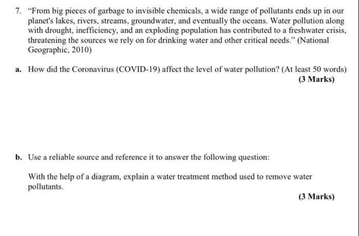 Solved 7. “From big pieces of garbage to invisible | Chegg.com