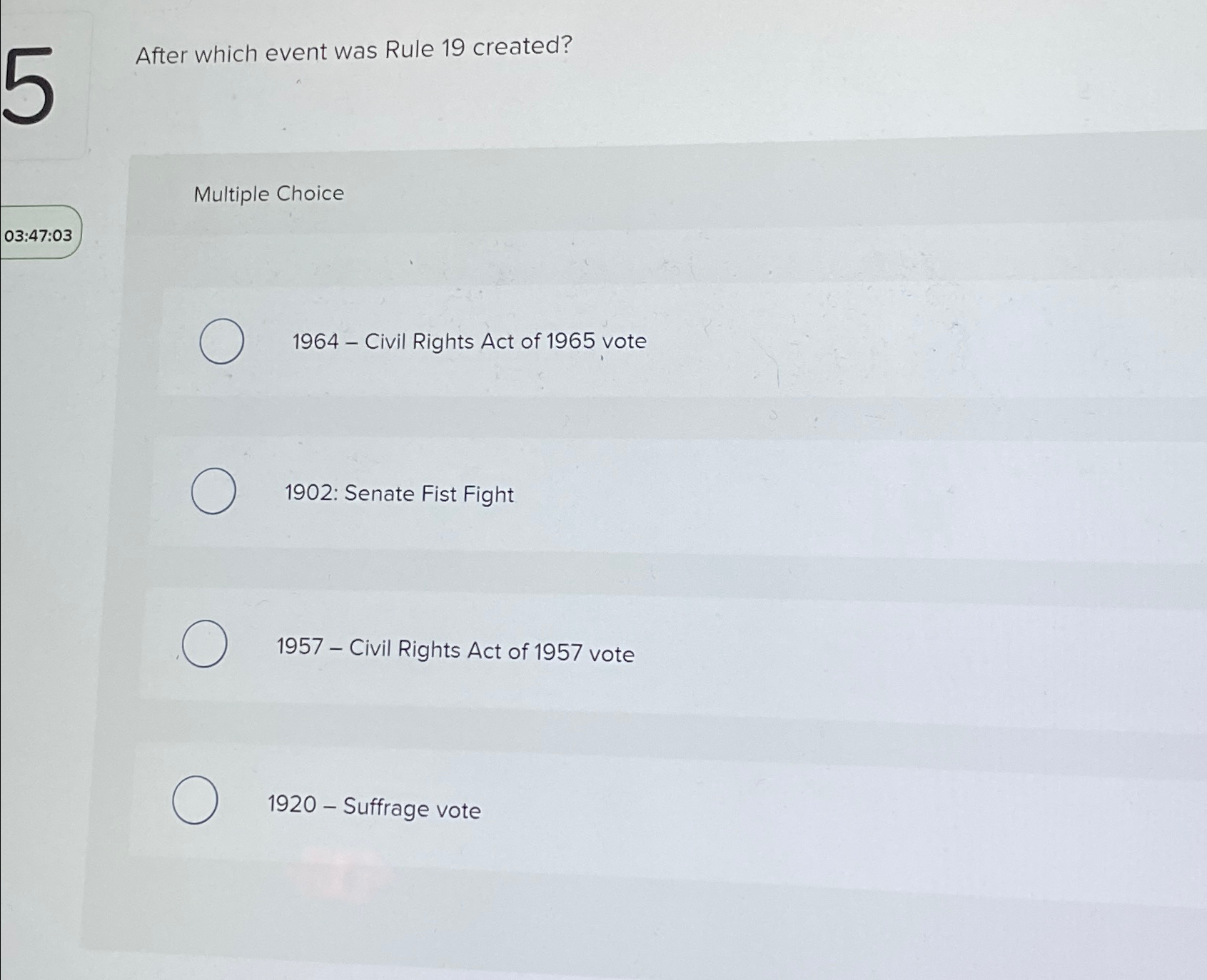Solved After which event was Rule 19 ﻿created?Multiple | Chegg.com