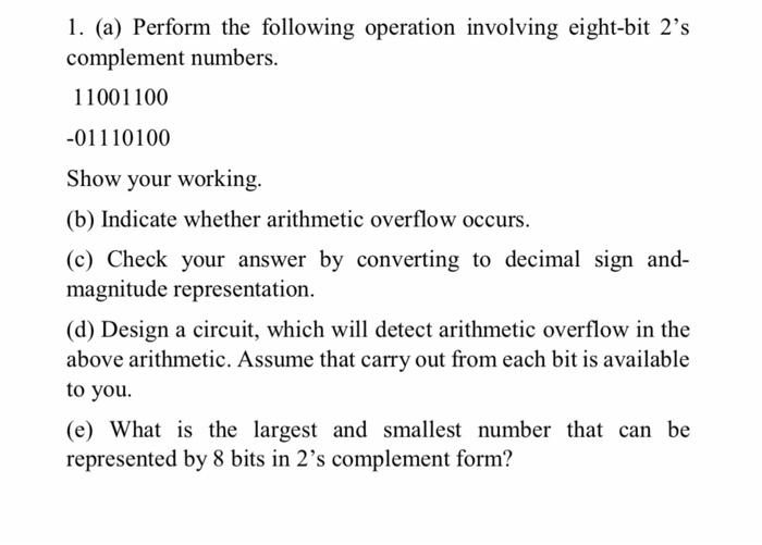 Solved 1. (a) Perform the following operation involving | Chegg.com