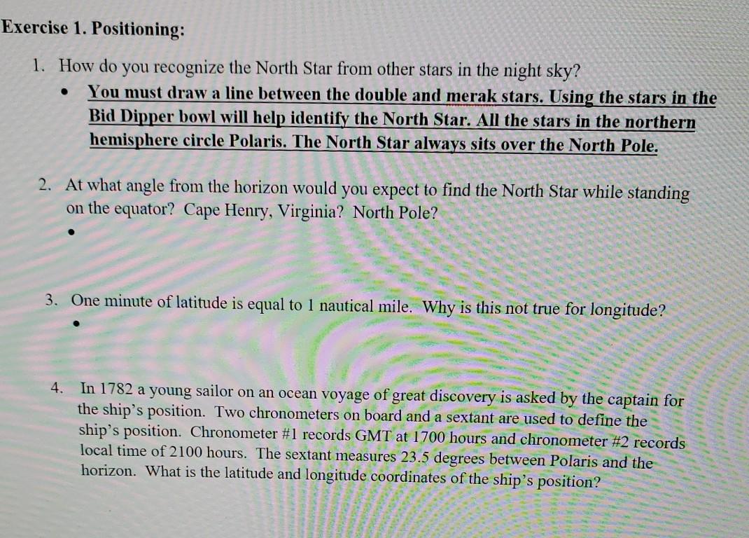 Solved Exercise 1. Positioning: 1. How do you recognize the | Chegg.com