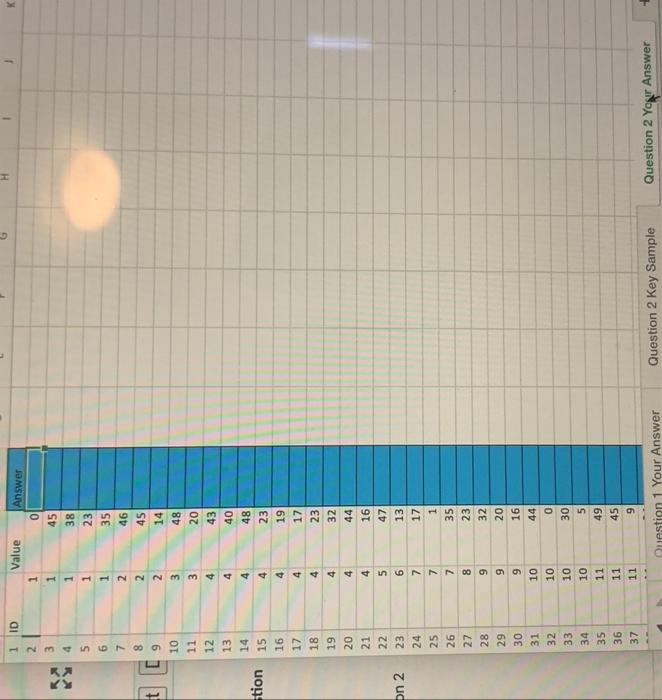 Solved Based on the Column "ID", calculate the value of | Chegg.com