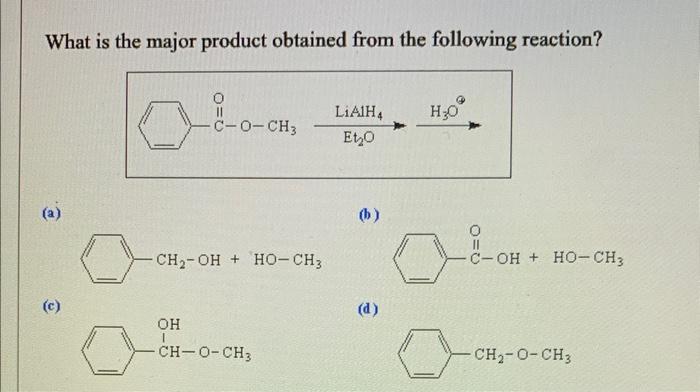 Solved What is the major product obtained from the following | Chegg.com