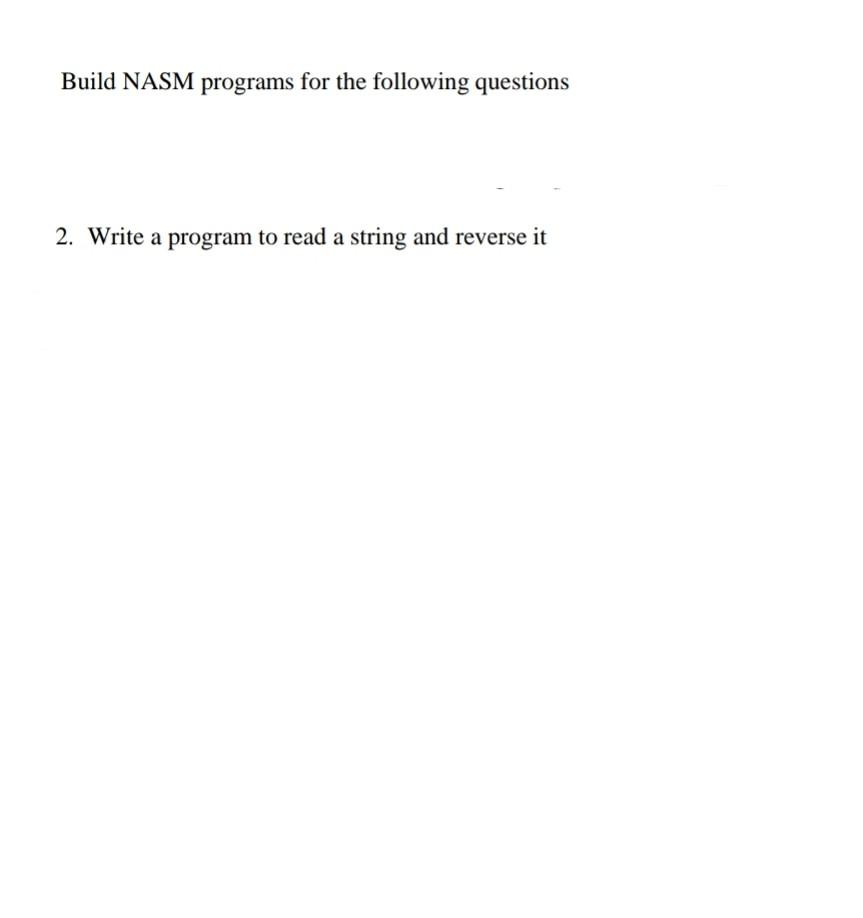 Solved NASM program X86 should run successfully in nasm in | Chegg.com
