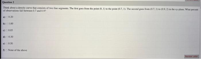 Solved Think about a density curve that consists of two line | Chegg.com