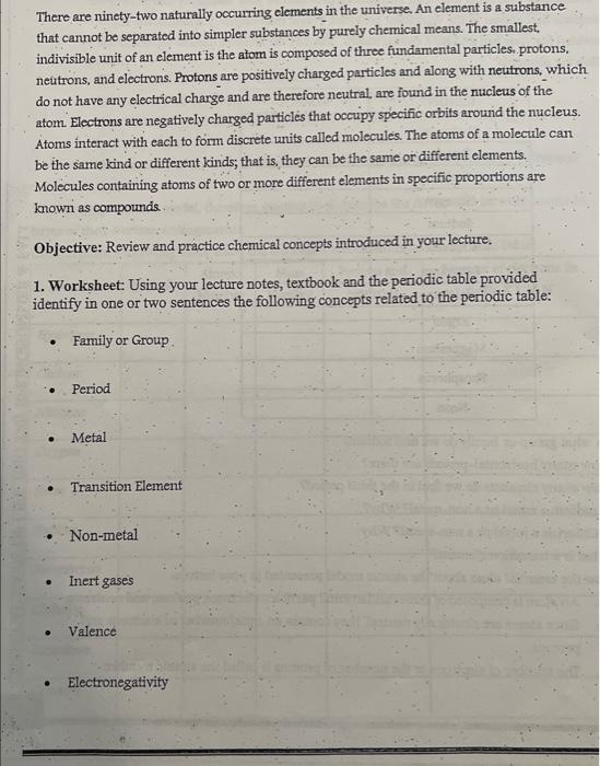 Solved There are ninety-two naturally occurring elements in | Chegg.com