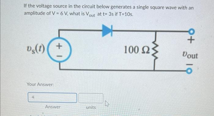 Solved If the voltage source in the circuit below generates | Chegg.com