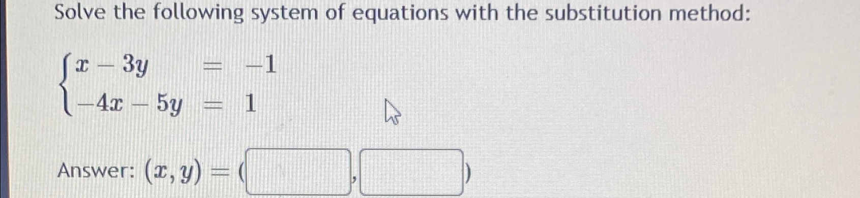 Solved Solve the following system of equations with the | Chegg.com