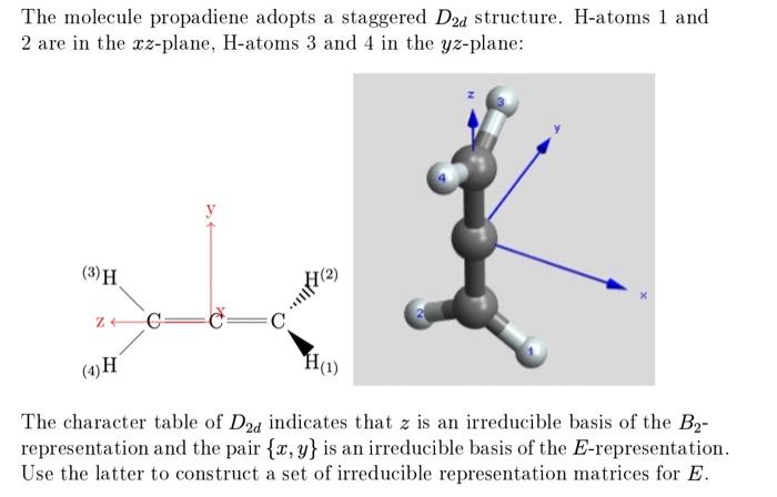 The molecule propadiene adopts a staggered D2d | Chegg.com
