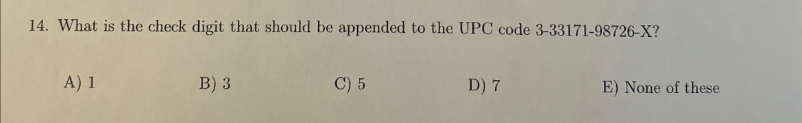 Solved What is the check digit that should be appended to | Chegg.com