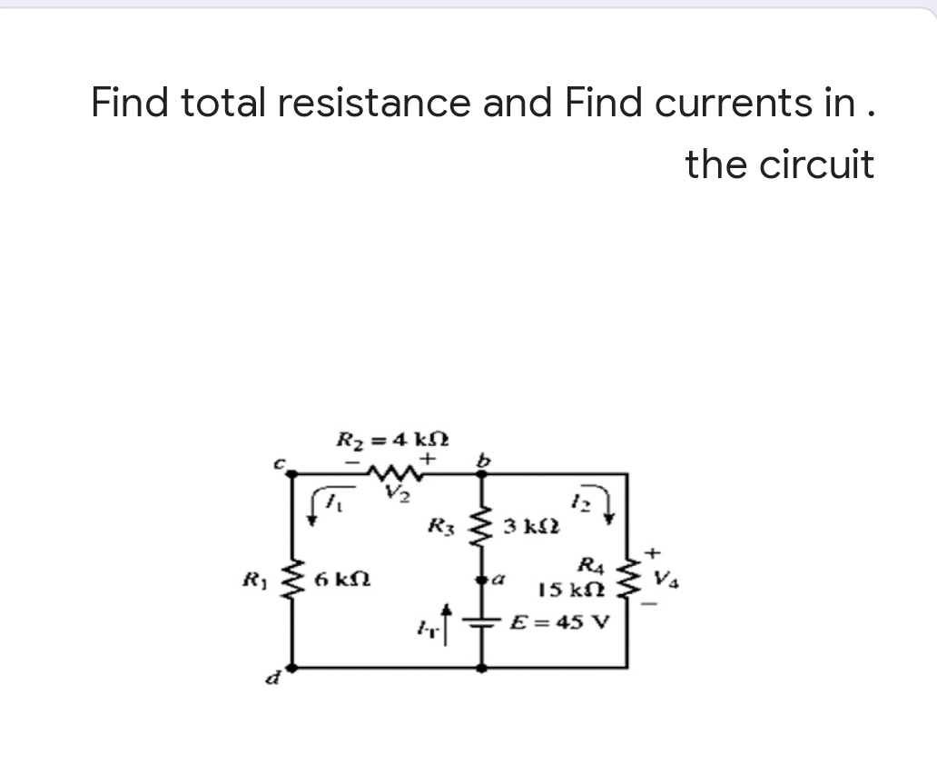 Solved Find total resistance and Find currents in . the | Chegg.com