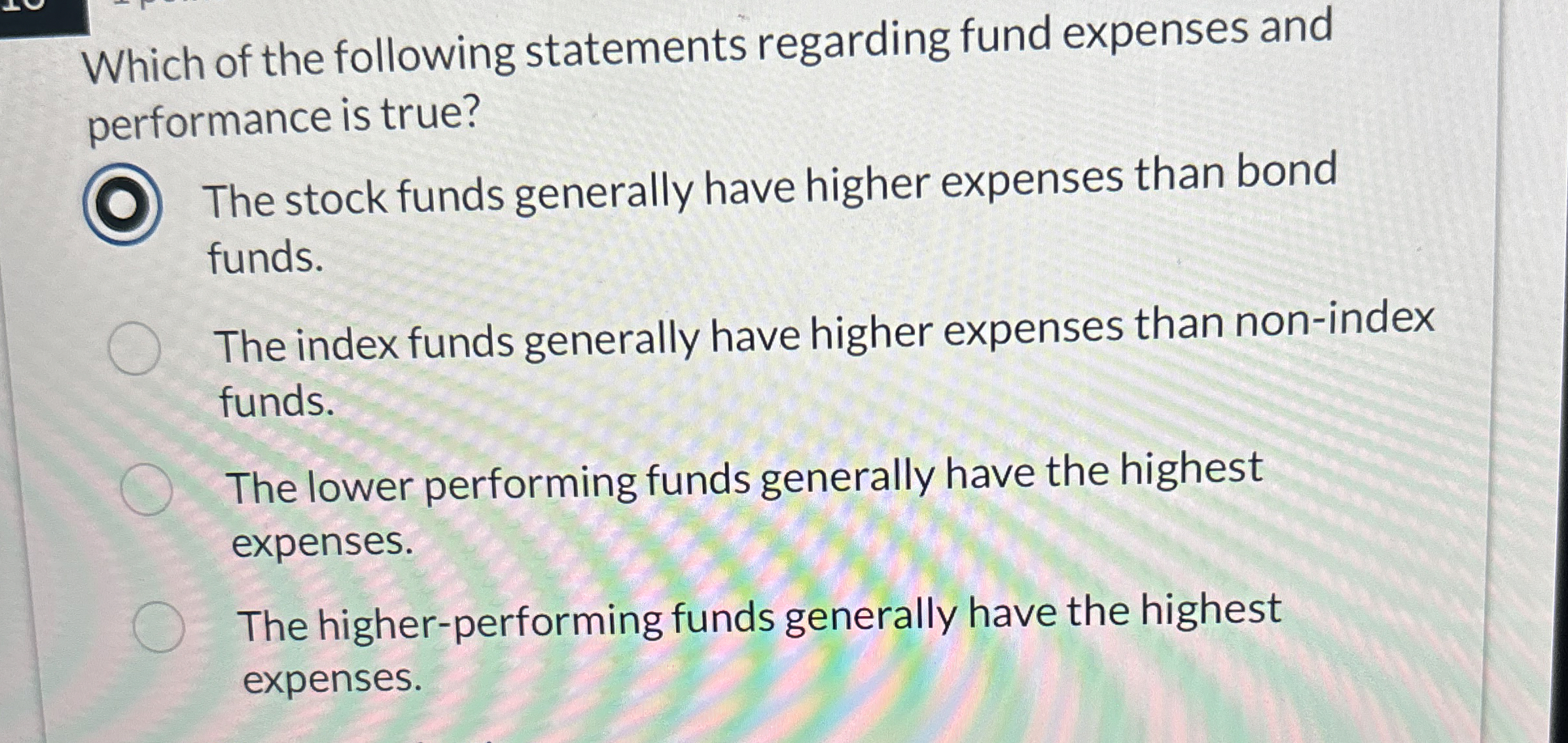 Solved Which of the following statements regarding fund | Chegg.com
