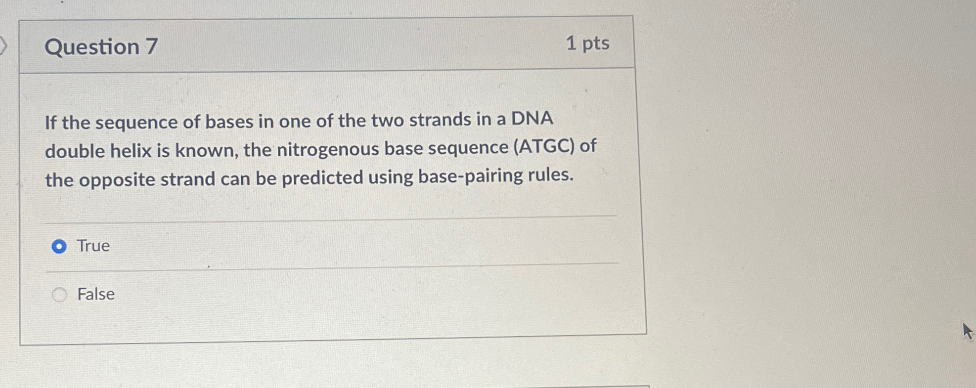 Solved Question 71 ﻿ptsIf the sequence of bases in one of | Chegg.com
