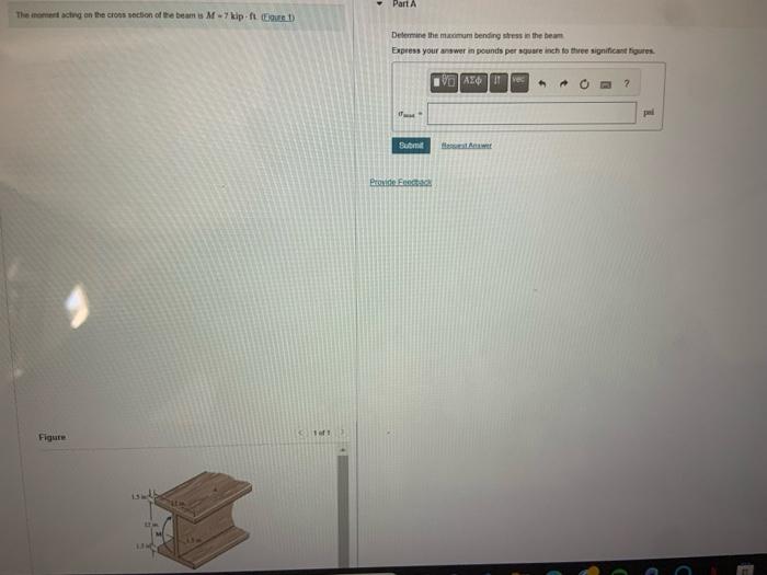 Solved The inement acting on the cross vection of the beam | Chegg.com