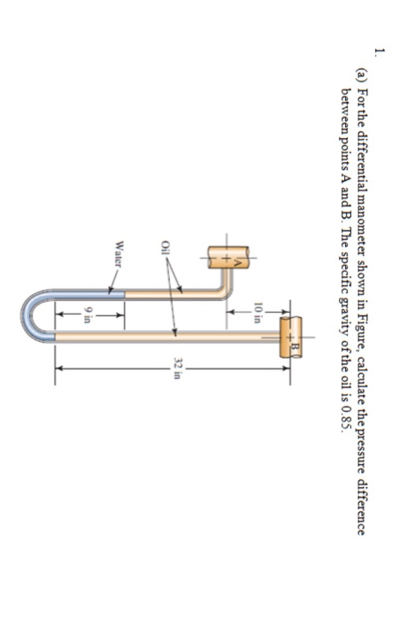 Solved (a) For the differential manometer shown in Figure, | Chegg.com